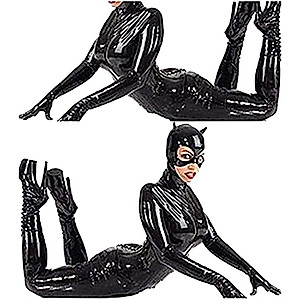 ZSQBQ Women Sexy Wetlook Latex Catsuit Skinny Costumes Black