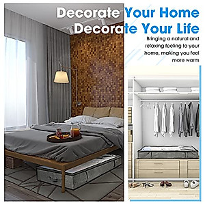 10 Pcs 100L Under Bed Storage Containers, Large Capacity Toy Christmas Wrapping Paper Organizers Underbed Bags, Bedroom Clothes Shoe Closet Foldable Blankets Comforters Bins with Clear Window Handles