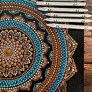 Dotting Tools for Painting Mandalas - Happy Dotting Company - 16pc Double Ended Super Set for Mandala dot Art - Includes Stylus - Unique Ellipse Tool - for Painting Rocks DIY Stone Craft and Canvas