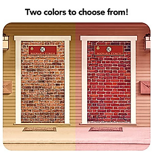 Brick Wall Backdrop Platform 9 and 3/4 King's Cross Station, Party Backdrop Door Curtains for Halloween Party, Christmas, Birthday Gifts, Outdoor and Indoor Photo Props Brick Wall Decoration, Yellow