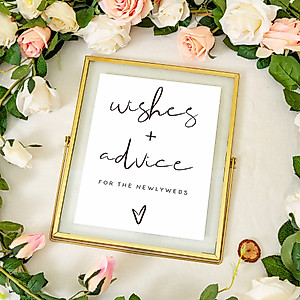 Calculs Advice And Wishes For The Mr And Mrs Gold Floating Picture Frame Wedding Signs Place Card/Menu Holder 10 x 8 Inches Centerpiece Table Décor Bridal Shower