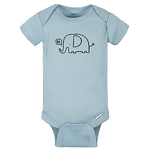 Gerber Baby Boy's 8-Pack Short Sleeve Onesies Bodysuits, Jungle Blue, 6-9 Months