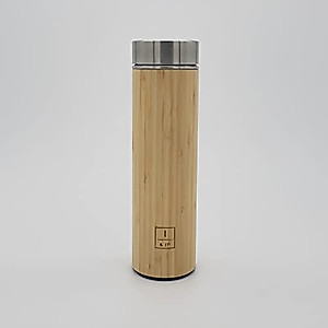 Bamboo bottle with infuser. 17oz. 500ml. Tea lovers gift. Loose leaf tumbler strainer. Travel bottle. Coffee cup, Iced tea tumbler, Hot and cold resistant.