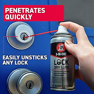 3-IN-ONE Lock Dry Lube, 2.5 OZ