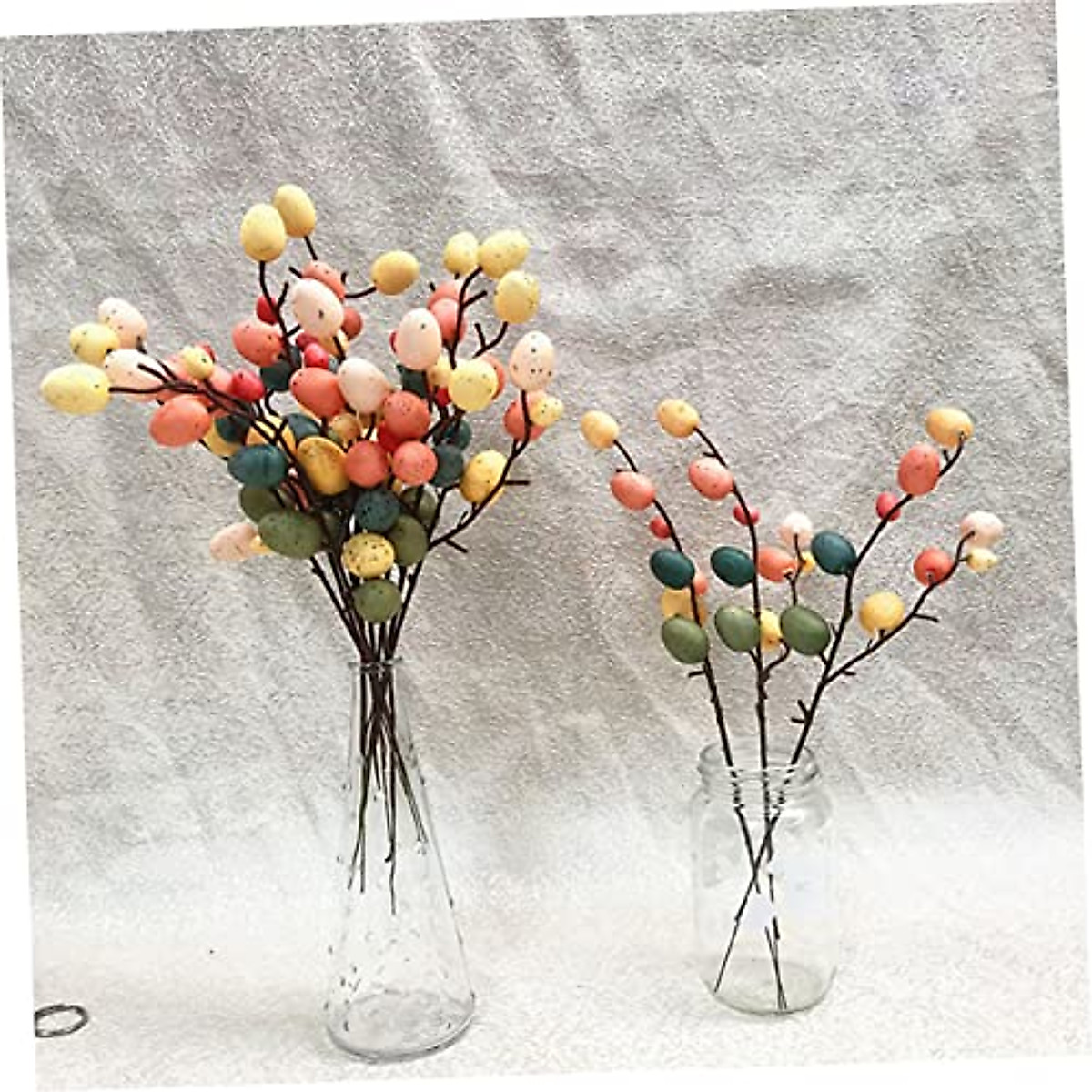 Garneck 5 Egg Decoration Easter Egg Tree Branches Flower Pick Easter Egg Flower Picks Cake Decor Easter Wreath Decoration DIY Easter DIY Crafts Egg Mini Plant pots spot Foam Party Supplies