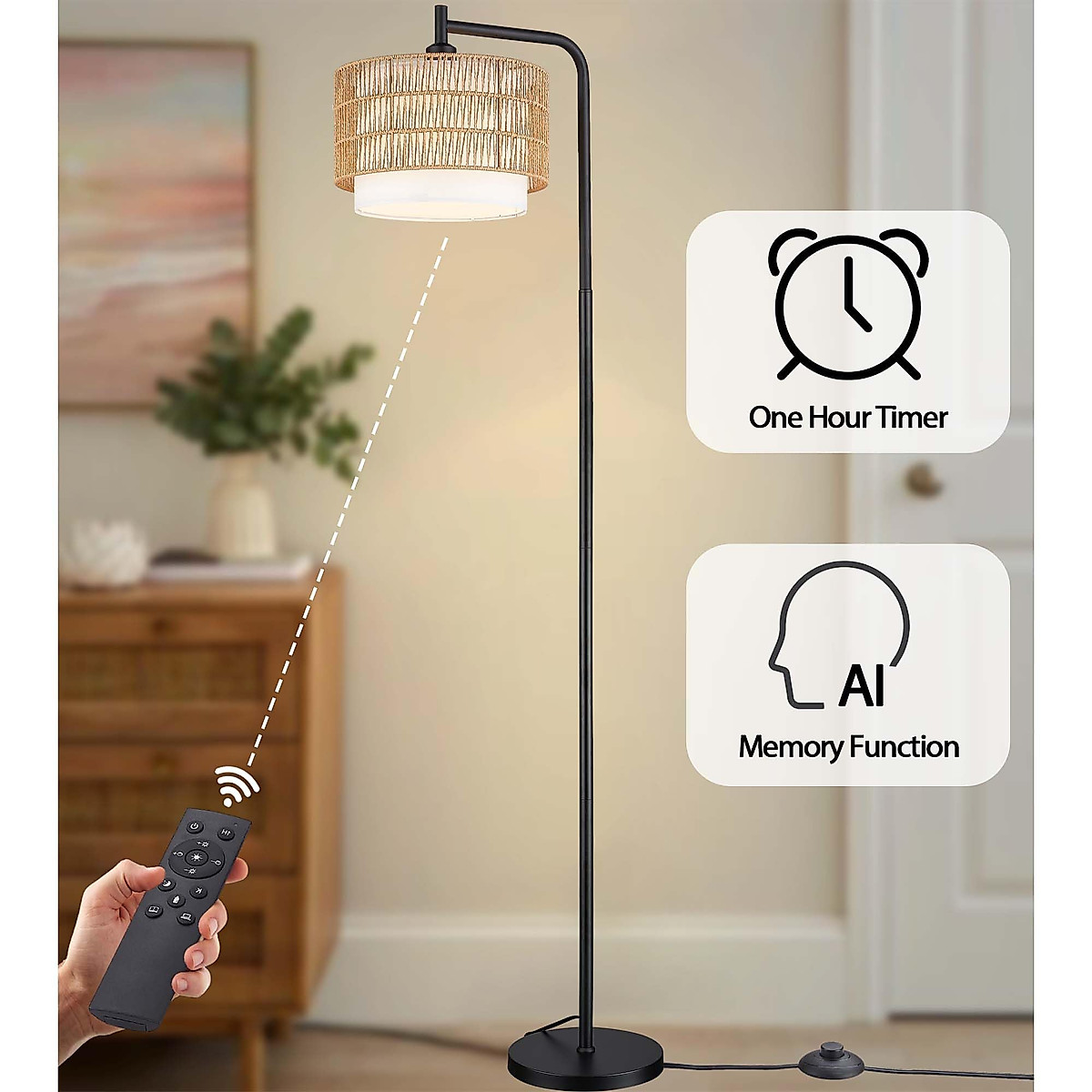 Odeums A19 LED Light Bulb with Remote Control, 9W (60W Equivalent) LED Bulbs,Stepless Dimmable 3000K-6000K,E26 Base,25000+ Hours Lifespan (1)