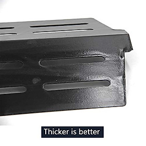 Hongso 65505 7622 Porcelain-Coated Steel Heat Deflector Replacement for Weber Genesis 300 Series E/S-310 E/S-320 E/S-330 with Front-Mounted Control 13 1/4" Flavorizer Bar Heat Shield Plate 62756