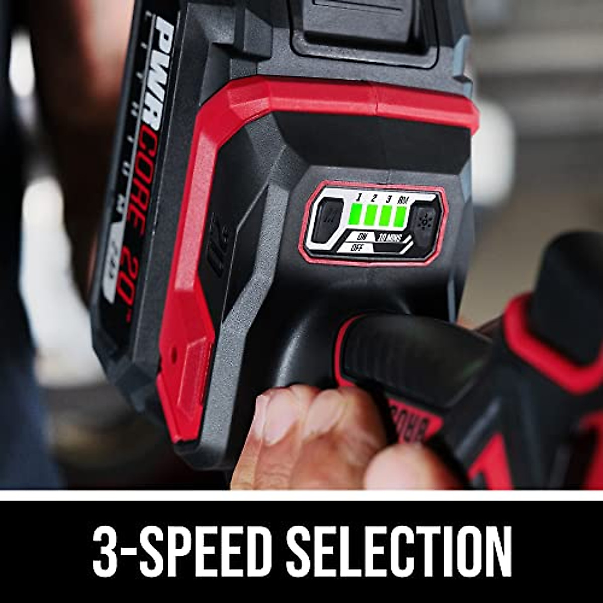 SKIL PWR CORE 20 Brushless 20V 3/8 in. Compact Impact Wrench Kit with 3-Speed & Halo Light Includes 2.0Ah Battery and PWR Jump Charger - IW6739B-10