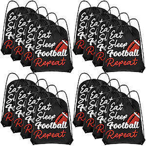 Windyun 16 Pcs Ball Drawstring Backpack Bulk Lightweight Draw String Bags Cinch Bags Drawstring Cinch Sack Tote(Football)