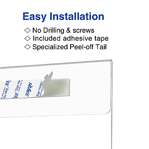 NIUBEE Acrylic Sign Holder 8.5x11 Inches Horizontal,Clear Plastic Wall Mount Sign Holder Poster Paper Holder with Free Double Sided Tape for Office, Home, Store, Restaurant-No Drilling(6 Pack)