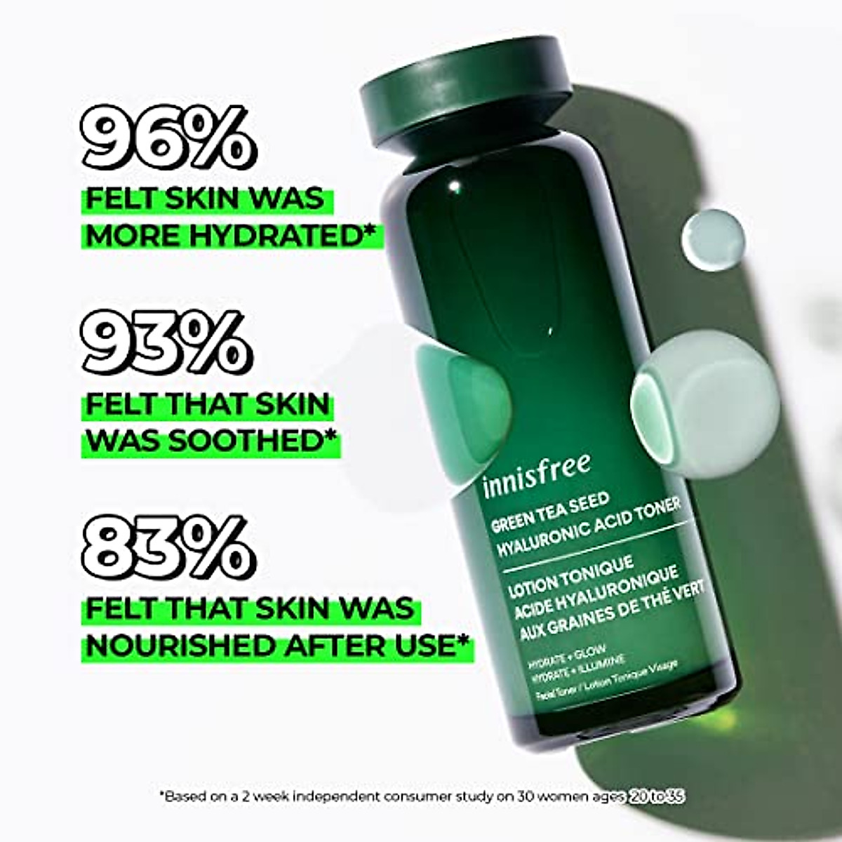 innisfree Green Tea Hyaluronic Acid Hydrating Toner with Panthenol, Korean Face Toner for Soothed, Hydrated Skin