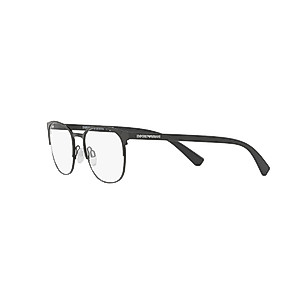 Emporio Armani Men's EA1059 Oval Sunglasses, Matte Black/Demo Lens, 53 mm