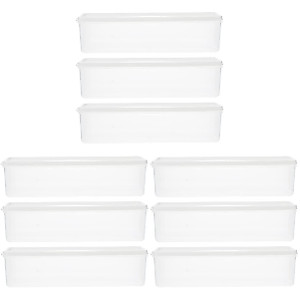 9 Pcs Transparent Noodle Box Refrigerator Egg Storage Bin Fridge Organizer with Lid Utensil Organizer with Lid Spaghetti Keeper Spaghetti Noodles Pasta Dry with Cover Fruit Stand