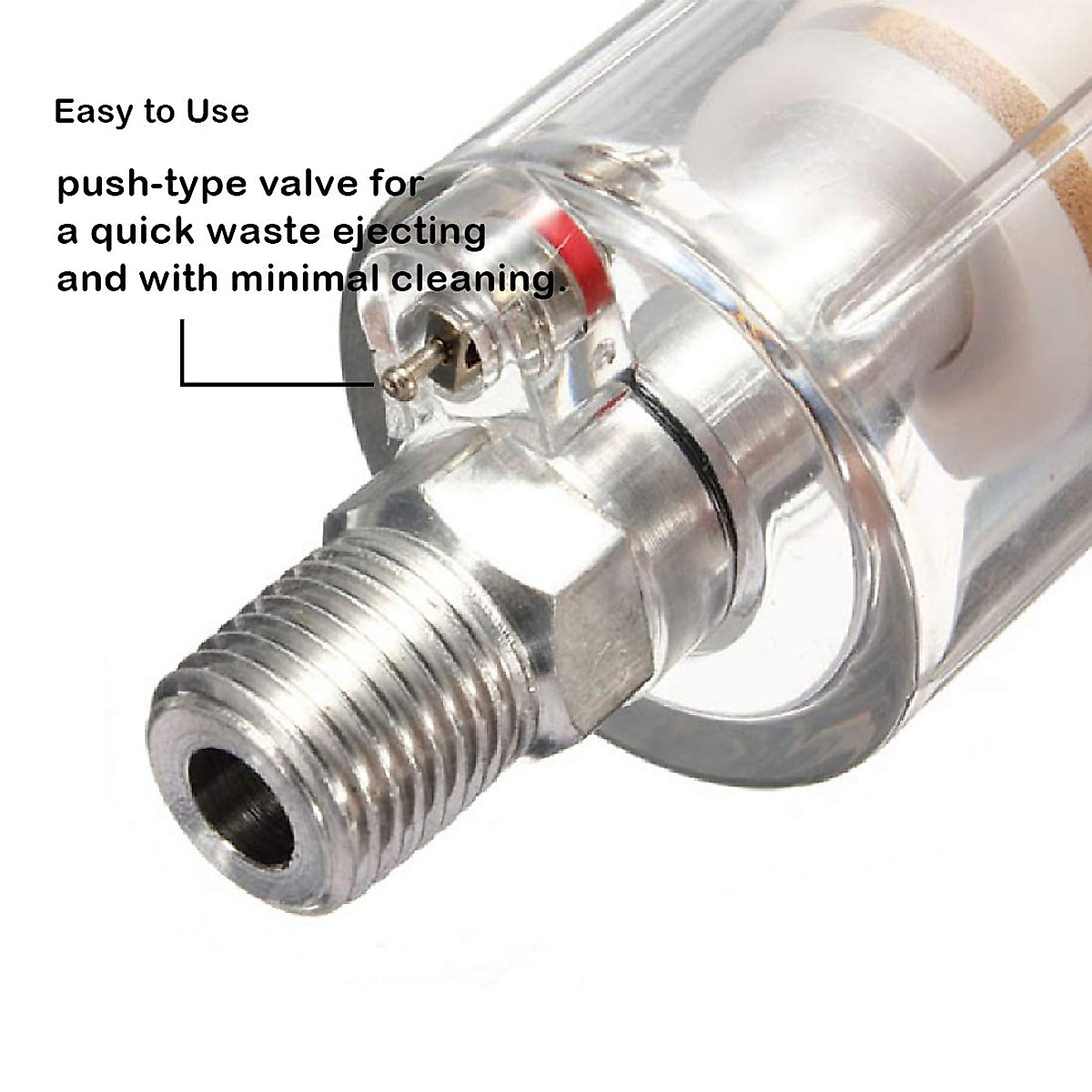 beduan Water Oil Separator Filter, 1/4" NPT Male and Female Thread Spray Gun Filters Air Line Compressor Fitting （Pack of 2）