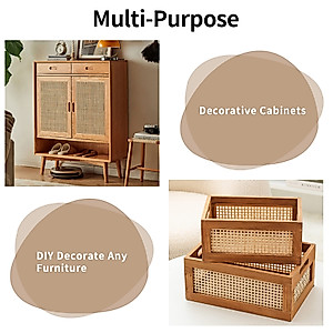 24" Width Natural Square Cane Webbing 5Feet, Rattan Webbing Roll for Caning Projects, Woven Open Mesh Cane for Furniture, Chair, Cabinet, Ceiling, Bed