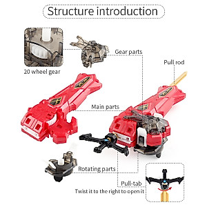 Battling Tops Burst B-203 Helios Hyperion Ultimate Fusion DX with Right/Left Spin Bey Blades Launcher, Gaming Top Spinning Toy Gift for Boys (B-203-01)