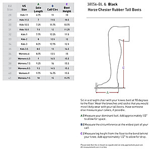 Horze Chester Unisex Adult Sturdy Rubber Equestrian Horse Riding Tall Dress Boots - Black - 7.5