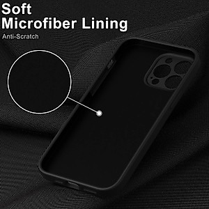 DEENAKIN Compatible with iPhone 14 Pro Max Silicone Case - Enhanced Camera Protection and Screen Protector - Smooth Baby Skin-Like Feel - Slim Fit Phone Cover 6.7”for Women Girls - Black