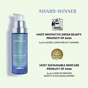 ORPHEUS All-In-One Plant Stem Cell Face Serum - Award Winning - with Collagen Stimulating Peptide Complex, Hyaluronic Acid, Niacinamide and Vitamin C | 1.0 oz. 100% Pure. Vegan