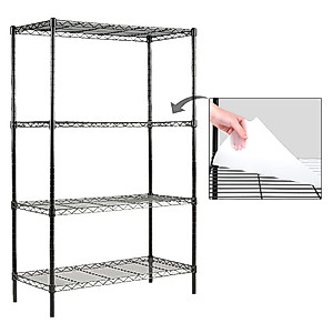 Catalina Creations 4-Shelf Shelving Unit with Shelf Liners Set of 4, Adjustable Rack Unit, Steel Wire Shelves, Shelving Units and Storage Rack for Kitchen and Garage (35.5W X 15.8D X 54H)
