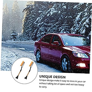 Yardwe 2PCS Snow Shovel Windshield Scraper Snow Broom for car Snow Remover Cleaning car Snow Mover car Snow Removal Brush Glass Cleaner Tool multitools Snow plow 2in1 Window Plastic