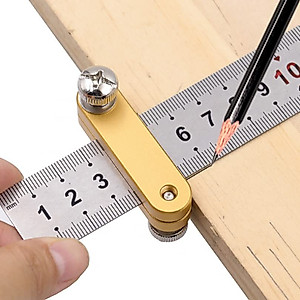 CLAHJQX Woodworking Scribing Steel Ruler Positioning Block Aluminum Alloy Limit Block Ruler Scribing Tool for Woodworking DIY Scribing Tool