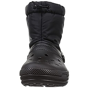 Crocs Unisex Classic Lined Neo Puff Fuzzy Winter Boots Snow Black, Numeric_7 US Women
