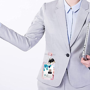 Badge Reels Retractable with Carabiner Reel Clip, Worker Badge Holder Belt Ferrule, Identity ID Badge Holder Case, Nurse Doctor Office School Teacher Name Credit Card Pocket (H-Marble Pretty)