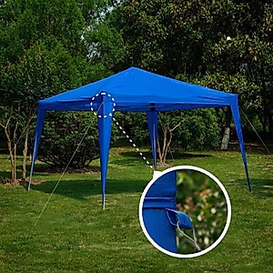 EZ POP UP Wedding Party Tent 10'x10' Folding Gazebo Beach Canopy W/Carry Bag 210D Oxford Fabric (Dark Blue)
