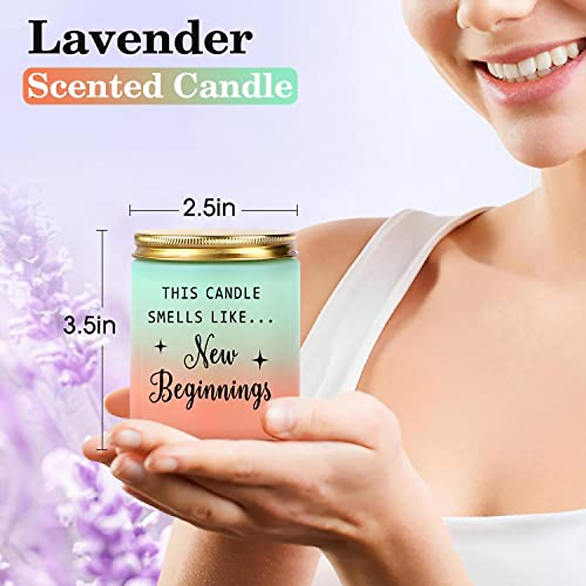 SOGLIM New Beginnings Candle, New Job Gifts for Women - New Beginnings Gifts for Women - Break Up Gifts - Graduation Gift Ideas, Divorce Gifts, House Warming Gifts, Congratulation Gifts for Women