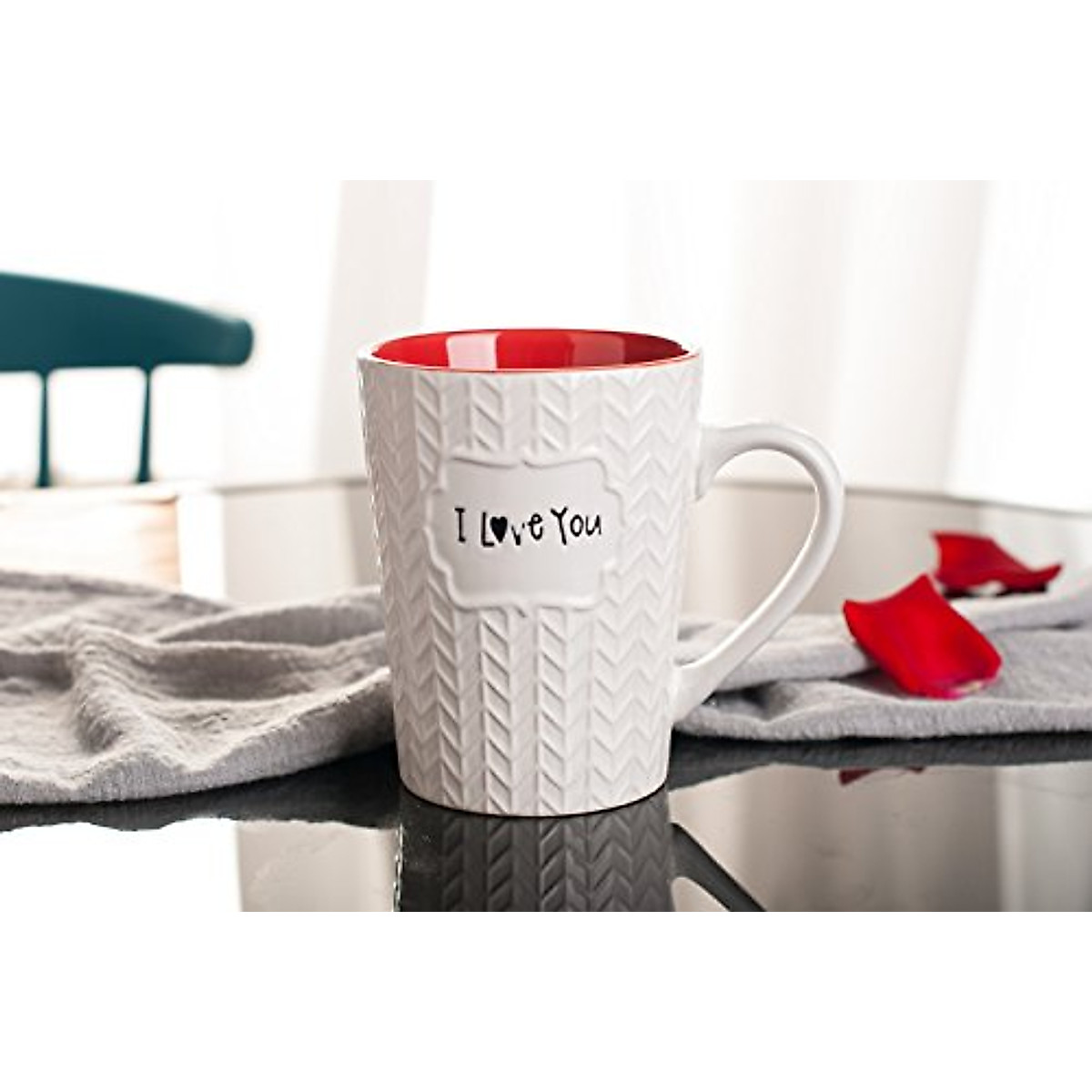 Ynsfree I Love You Mug 16 oz Coffee Tea Cup for Dad/Father/Mom/Grandma/Ladies/Wife,Birthday/Christmas/Anniversary/Valentine,Holidays Ceramic Mugs