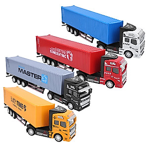 1: 48 Alloy Container Truck Model Toy, High Simulation Detachable Container Children Vehicle Car Toys Sportinggoods Electric Toys, Electronic Pets, Sound Toys(Grey£©