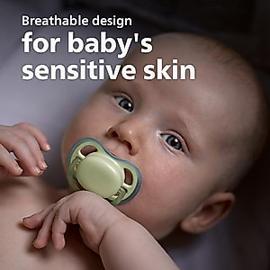 Philips Avent Ultra Air Pacifier - 4 x Light, Breathable Baby Pacifiers for Babies Aged 6-18 Months, BPA Free with Sterilizer Carry Case, SCF085/54