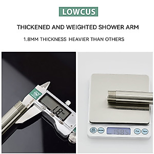 123815BN Replacement For Moen 8 Inches Anti-leakage Ceiling Wall Mounted Bend Accessories-Basic Shower Arm and Flanged,Made of Solid Brass,Brushed Nickel