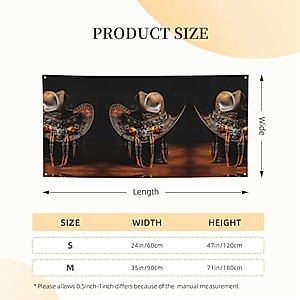 Banners and Signs for Outdoor 35x71 Backdrop for Birthday Party Business Graduation Wedding Event,American West Rodeo Hat