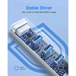 LENTION USB C Hub Ethernet Adapter, 3 USB 3.0 Ports, RJ45 Network Connector for 2023-2016 MacBook Pro, New Mac Air/iPad Pro, Chromebook, More, Stable Driver Certified (CB-C23s, Silver)