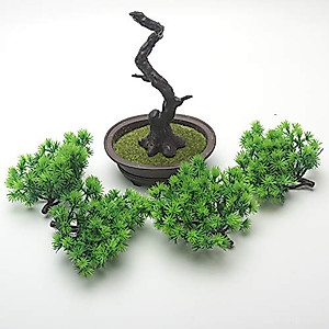 Artificial Bonsai Tree, Simulation Pine Tree Potted Plant, Office DIY Decorative Bonsai, Fake Green Plant Decoration Artificial Plants, for Desktop Display, Zen Garden Décor