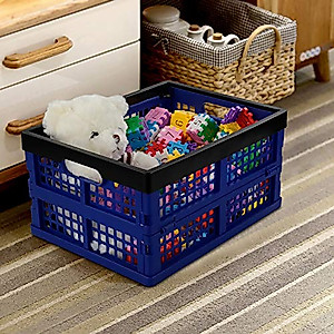 Tstorage 16 L Plastic Folding Crate, Collapsible Storage Bin, 3 Packs