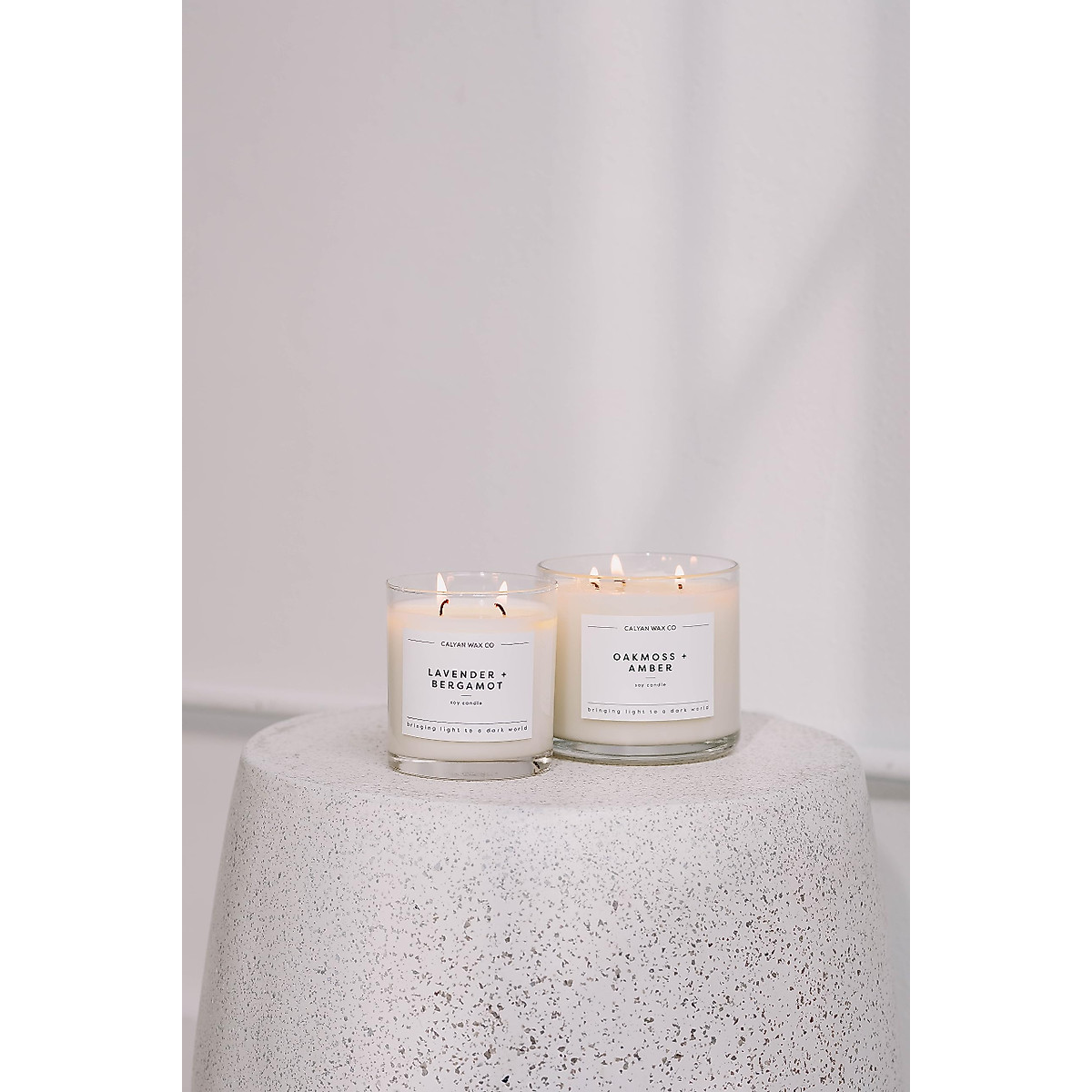 Calyan Wax Scented Candle, Seaside & Citrus, 3 Wick Candle for The Home Scented with Lemon & Cedarwood, 14.9 oz Soy Wax Candle with 43 Hour Burn Time, Non Toxic Large Candle in Glass Jar, Candle Gift