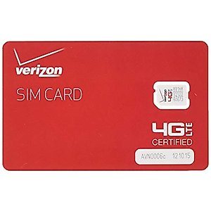 Verizon Wireless 4G LTE Nano SIM Card 4FF, Non-NFC, Only Compatible With iPhone (No Android)
