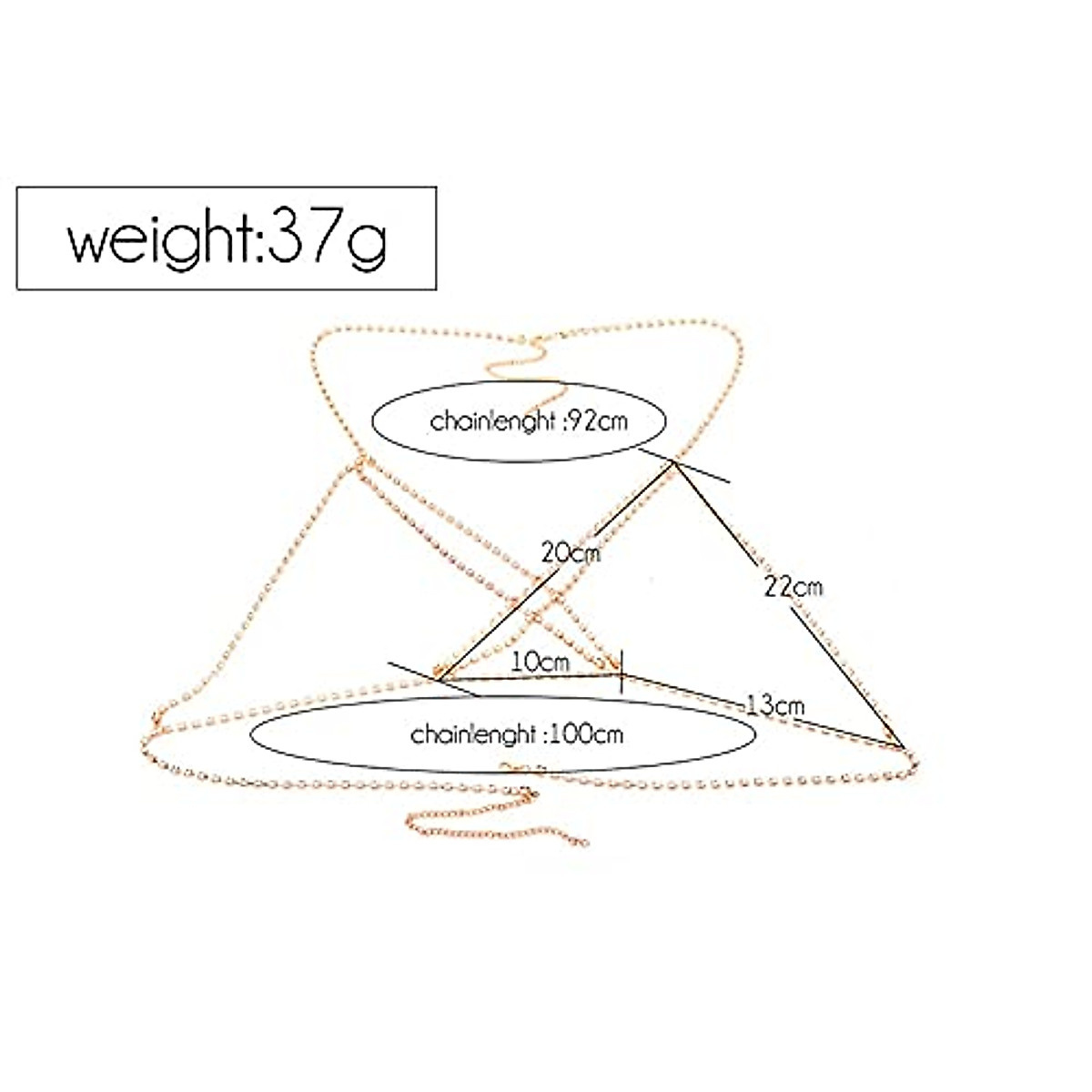 Lysee Body Jewelry - BeUrSelf Rhinestone Bra Chain Jewelry Sexy Summer Beach Bikini Halter Silver Gold Color Fashion Women Body Jewelry - (Metal color: Gold Color)