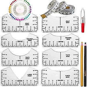 LBttnny 10 Packs Tshirt Ruler Guide Heat Press,T-Shirt Alignment Ruler Guide Tool Cricut Maker Transfer Vinyl HTV Sewing Accessories Supplies Cricut Easy Press Cricut Mug Tool (LBttnny tshirt rule)