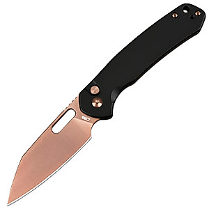 CJRB Pyrite-Alt (J1925A) Folding Pocket Knife with 3.11'' Stone Wash AR-RPM9 Wharncliffe Blade Steel Handle,Button Lock EDC Knife for Tactical,Outdoor,Hiking and Gift