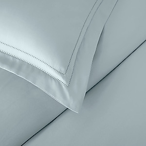 Pure Parima Luxury Duvet Cover Set 100% Certified Egyptian Cotton, Cool Breathable Ultra Soft Double Hem-Stitched Sateen Weave, Hidden Zipper Closure 1 Duvet Cover and 2 Pillow Shams (Spa, Queen)