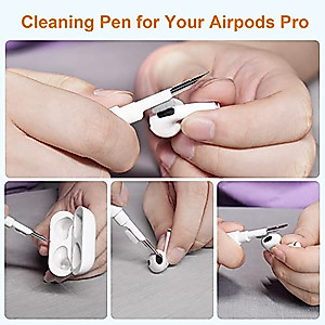 SUPFINE Airpod Pro Case Cover with Keychain, Soft Protective Silicone Airpods Pro Case with Airpod Cleaner kit & Replacement Ear Tips (S/M/L), Black