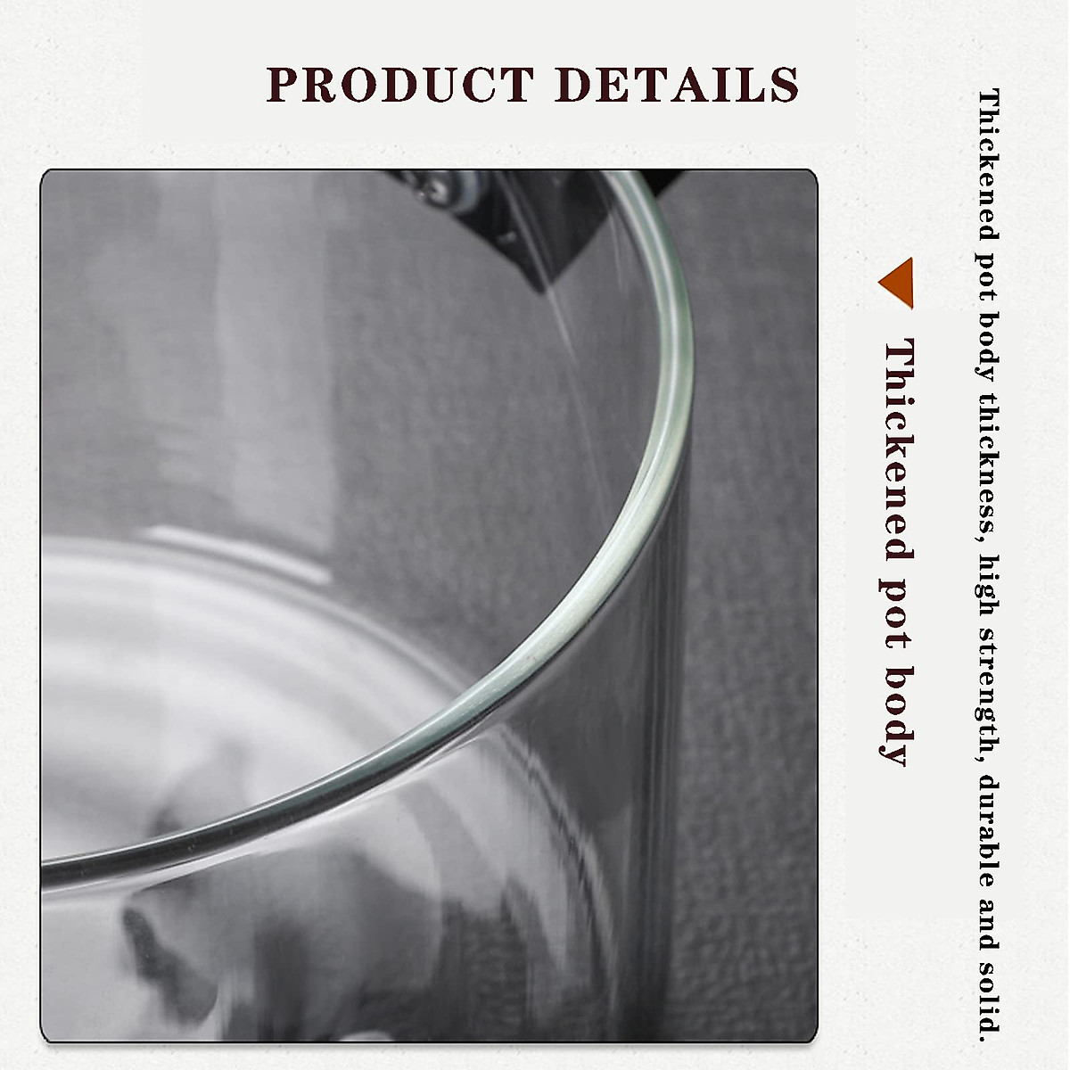 Glass Simmer Pot 3.5L Glass Pots for Cooking with Cover and Wooden Handle Glass Cookware for Stovetop Safe for Pasta Noodle Soup Milk Baby Food Transparent