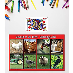 Listening Lotto Sounds on the Farm, Children's Auditory Matching Game, Fun Kid's Learning Game