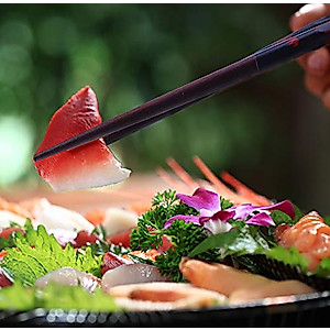 Antner 5 Pairs Hardwood Chopsticks Reusable Japanese Style Natural Wood Chop Stick Hand-Carved Chopstick Gift Set, 9 Inches