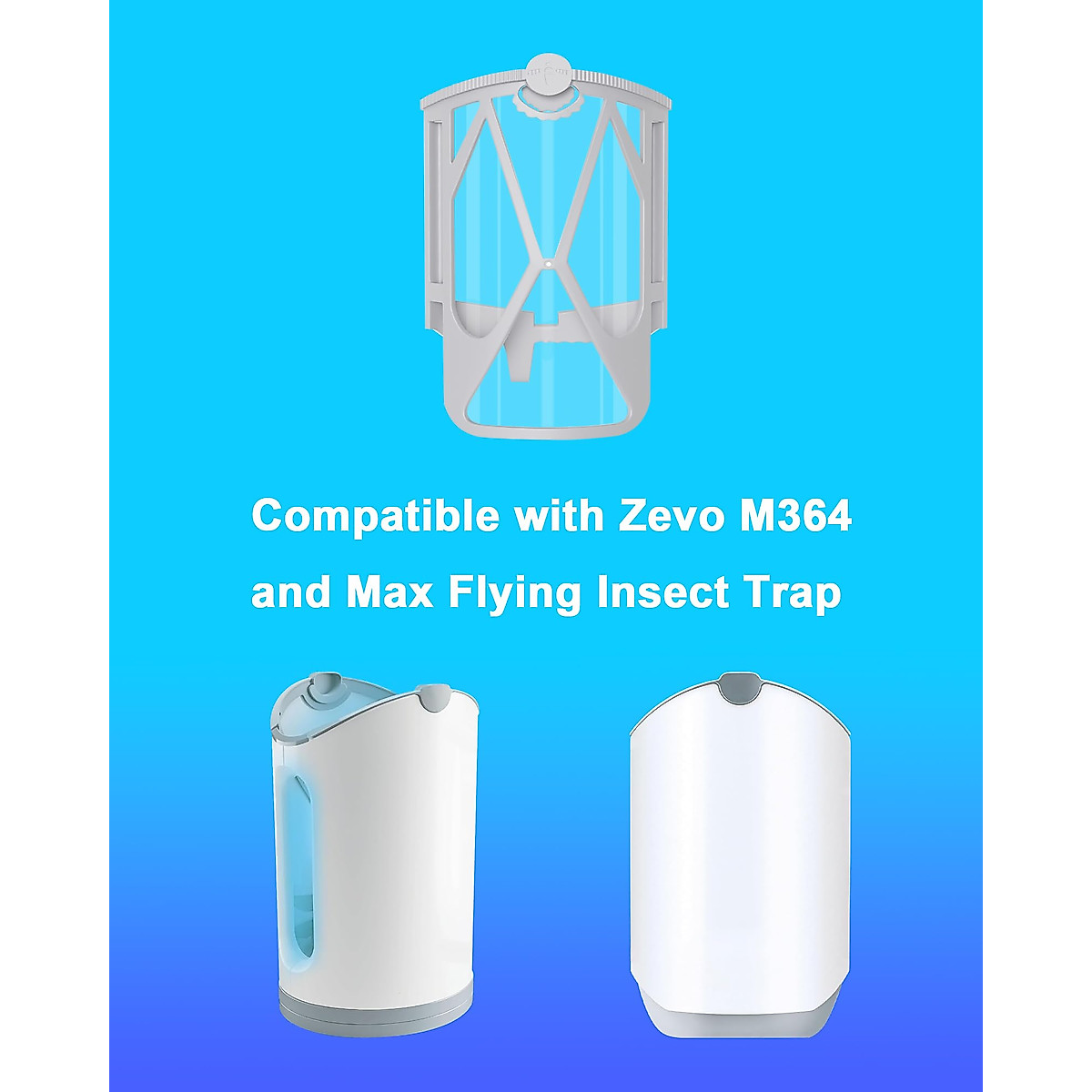 8 Pack Flying Insect Trap Refill Cartridges Compatible with Zevo M364 and Max Vevo Bug Killer Plug-in Light Starter Kit Device