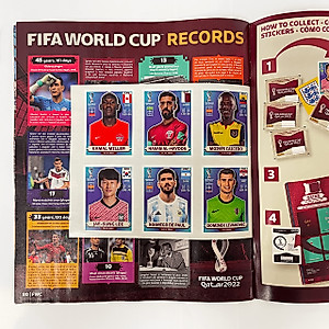 2022 Panini FIFA World Cup Mega Starter Pack - Album + 50 Stickers (US Version) - 8 Packs + 10 Stickers Inside Album